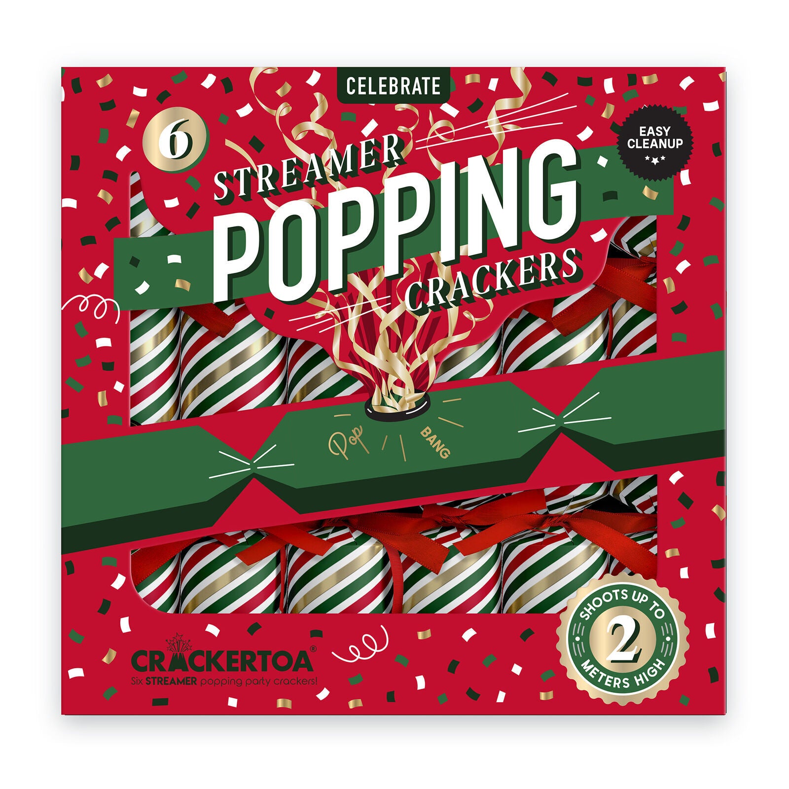 Crackers Popping Stripes 6 pack – Christmas Decorations Brisbane