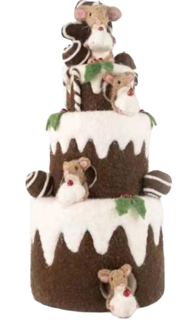 Gingerbread 3 Tier Cake with Mice 48.5cm – Christmas Decorations Brisbane