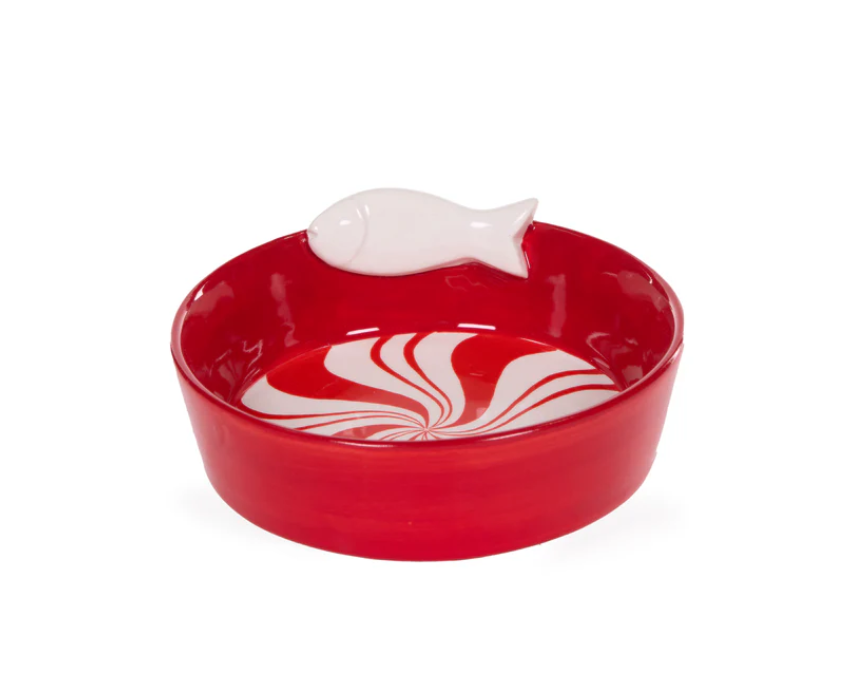 Cat Christmas Dinner Bowl Red 13cm – Christmas Decorations Brisbane